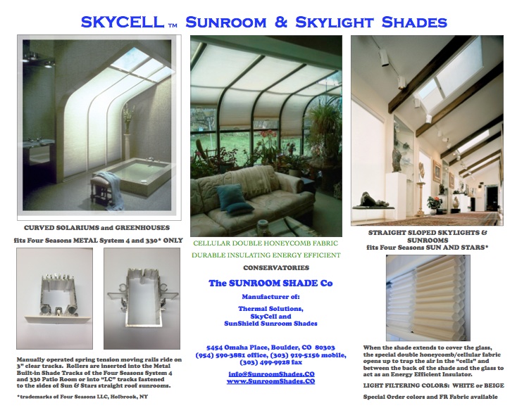 SKYCELL tm SunRoom Shades